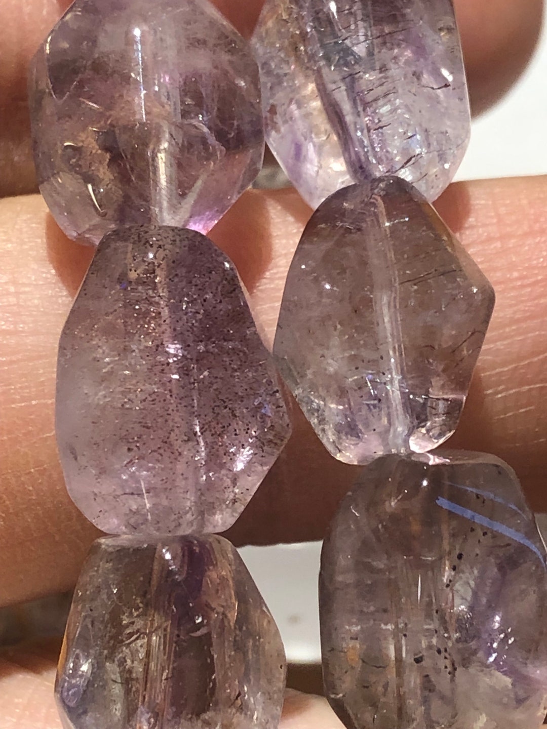 Rare,super Seven Crystal Bracelet,super 7 Stone,purple Rutile Super 7 ...