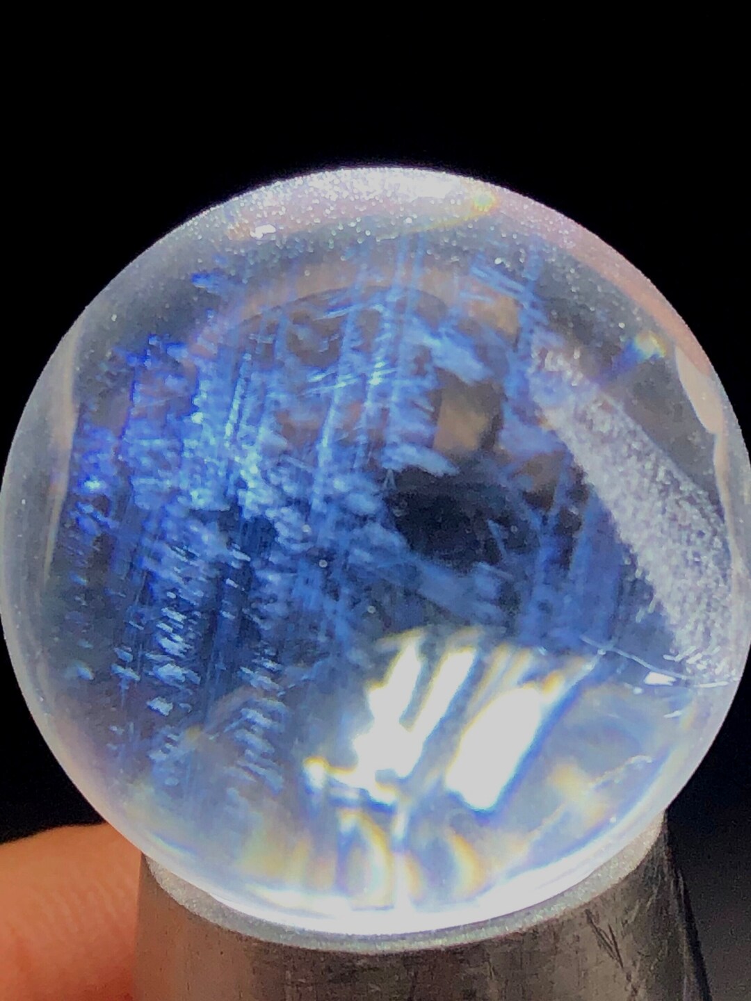 Blue Angel Indicolite Crystal Ball Sphere | Rainbow Needle Phantom ...