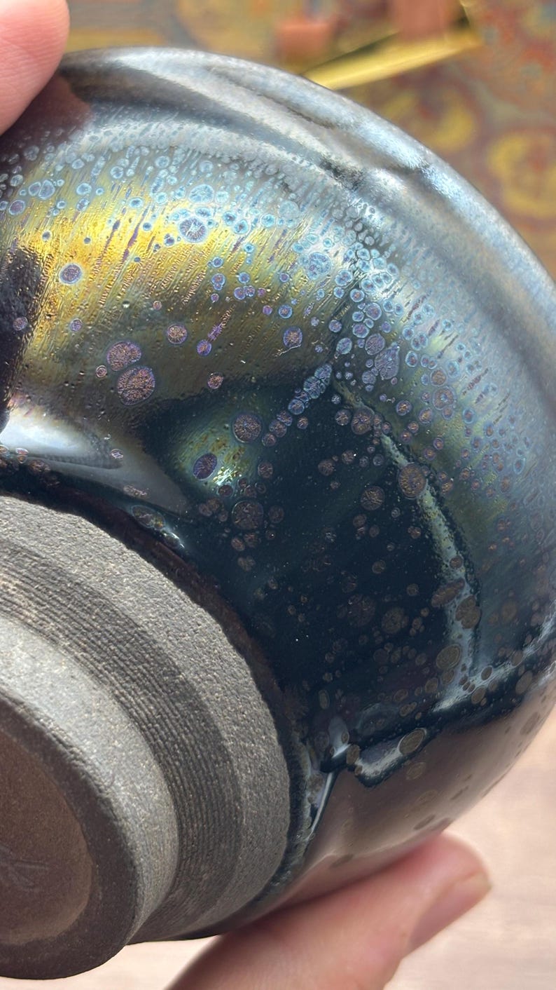 Breathru,golden Jianzhan Tea Cup,black Glazed Turn Gold, Handmade ...