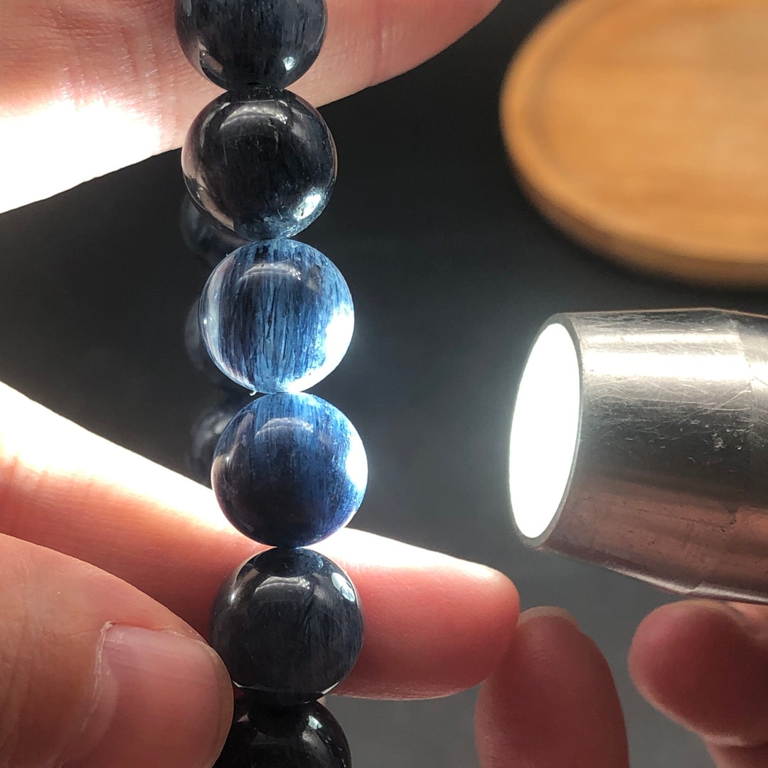 Limited,rare,dark-blue Rutilated Bracelet,blue Rutile,healing Jewelry ...