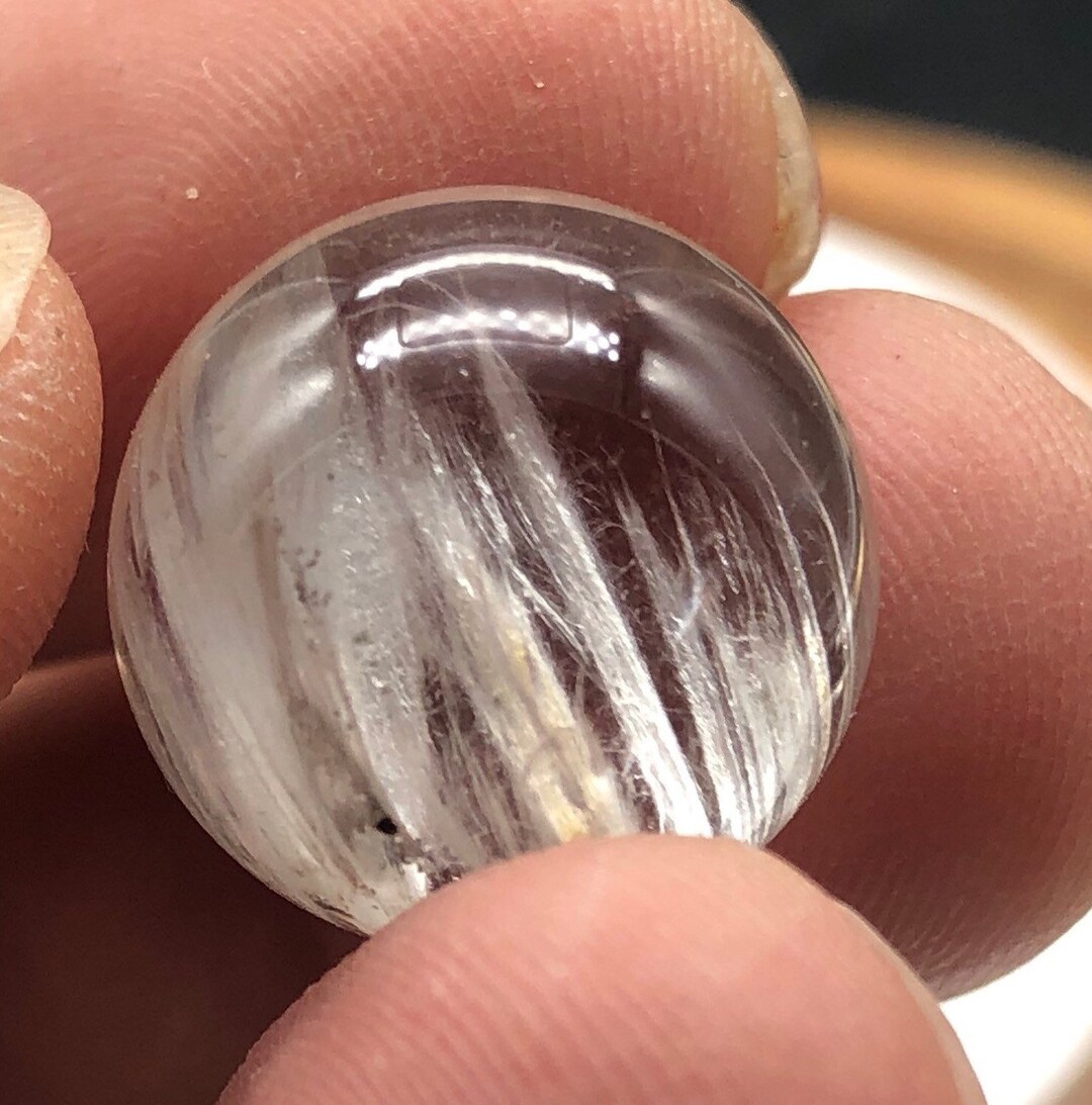 Rare,silvery Blue -rabbit Hair Crystal,sphere, Passion,wealth Healing ...