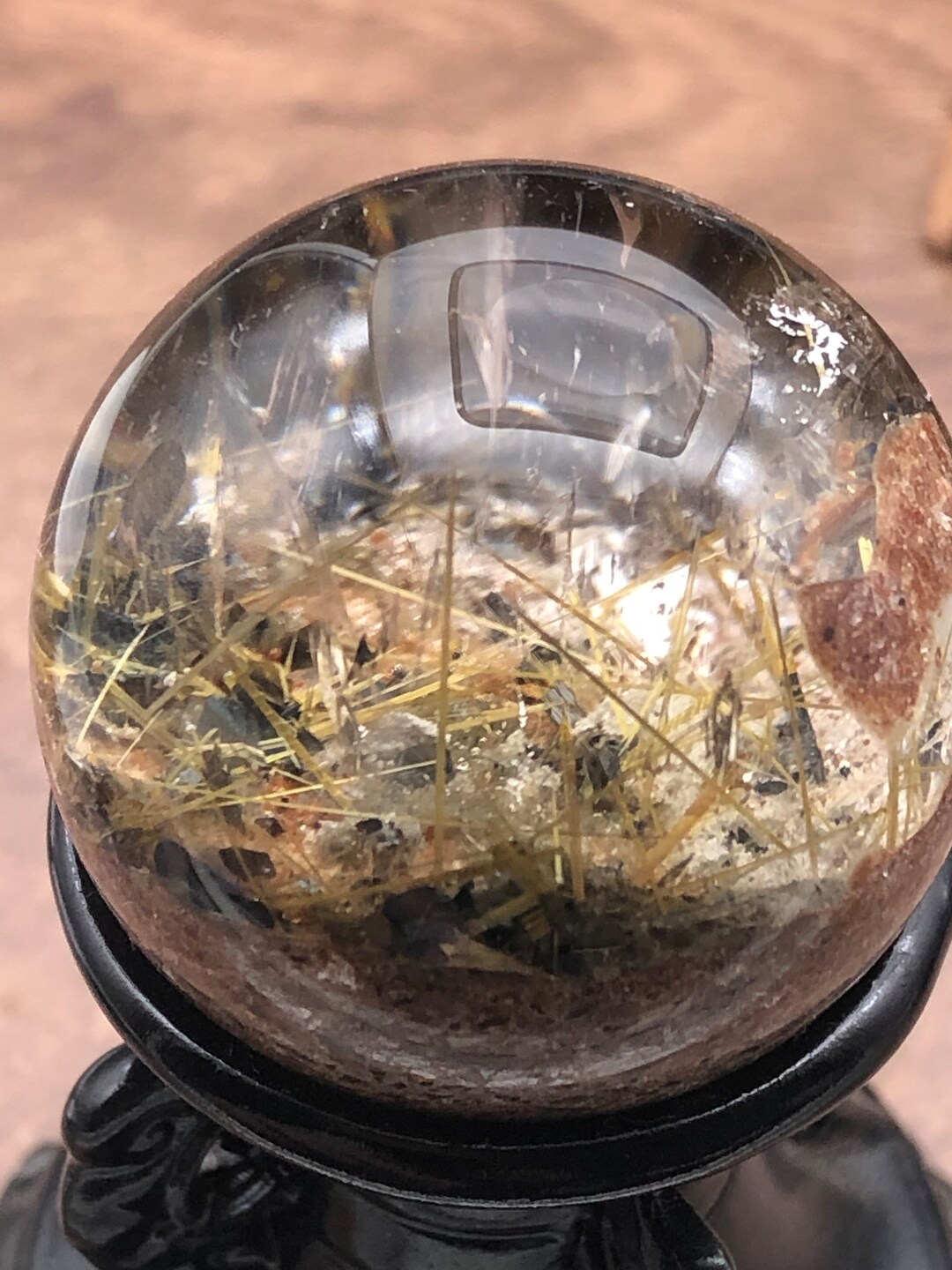 Golden Rutilated,crystal Ball,rutile,crystal Sphere,starburst,lodolite ...