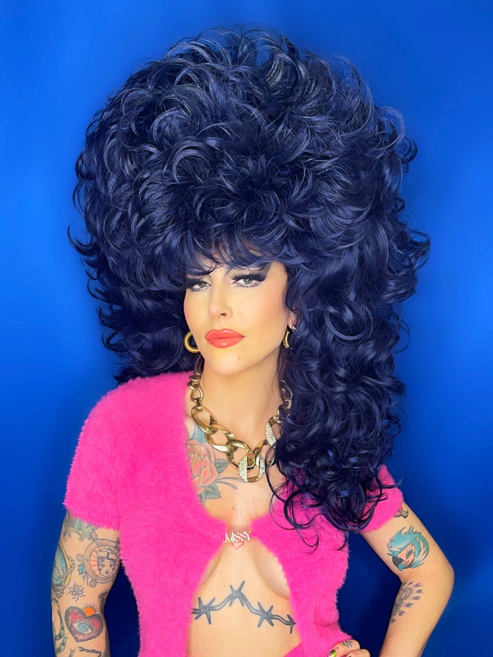 Double Stacked Curly Mullet - Custom Drag Queen Hard Front Wig - Etsy