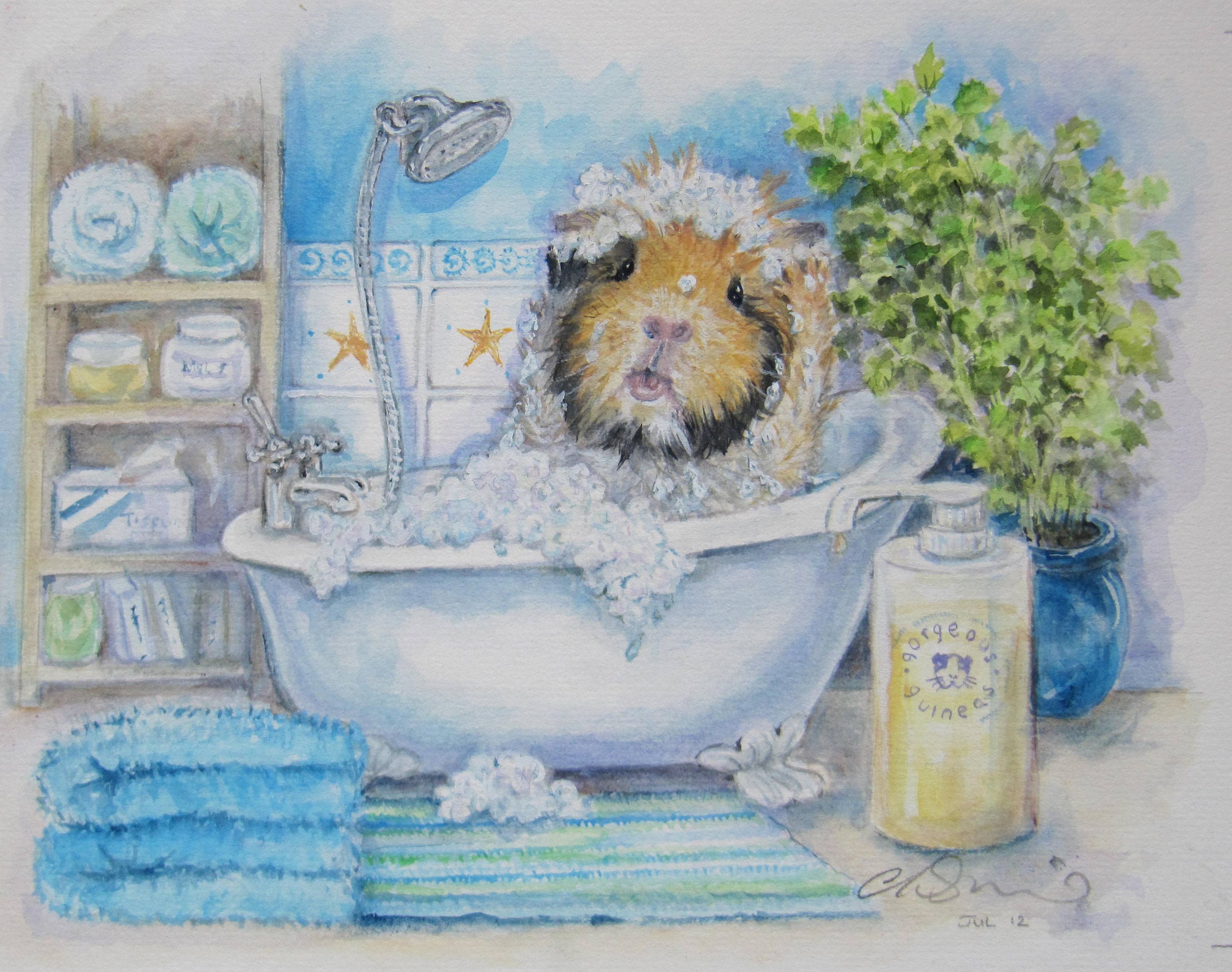 Marbles Guinea Pig Mounted Limited Edition Giclee Print - Etsy