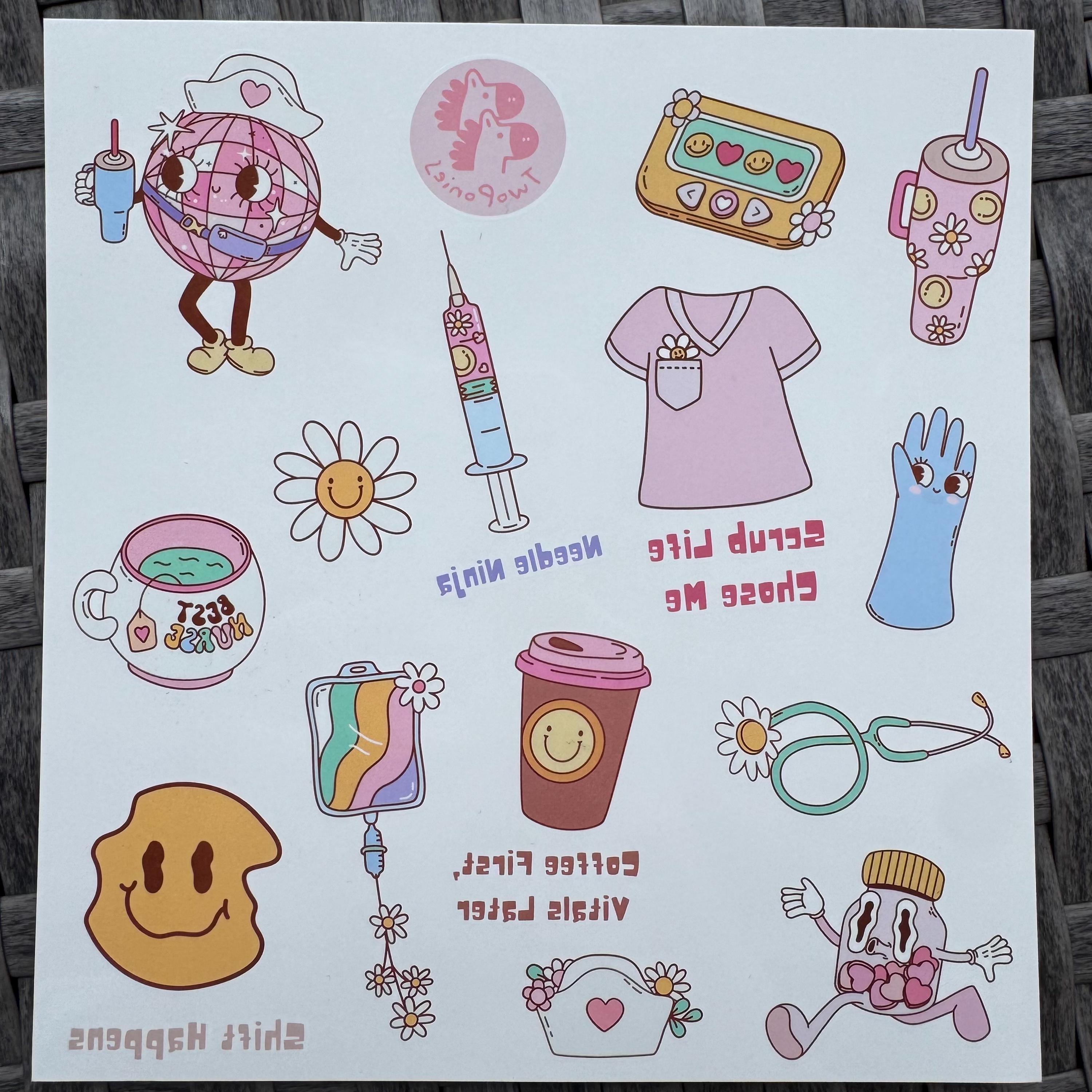 Nurse Appreciation Temporary Tattoos | Scrub Life & Needle Ninja ...
