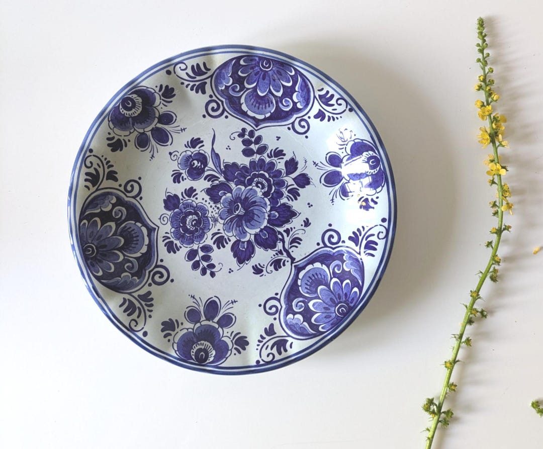 Small DELFT Plate Cobalt Blue Ceramic Dessert Plate, Vintage ...