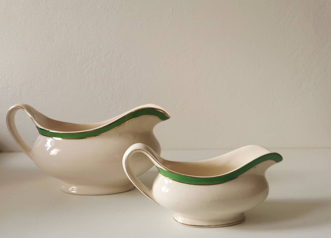 Vintage Gravy Boat, Queens Green, Solian Ware, Soho Pottery, Green and ...