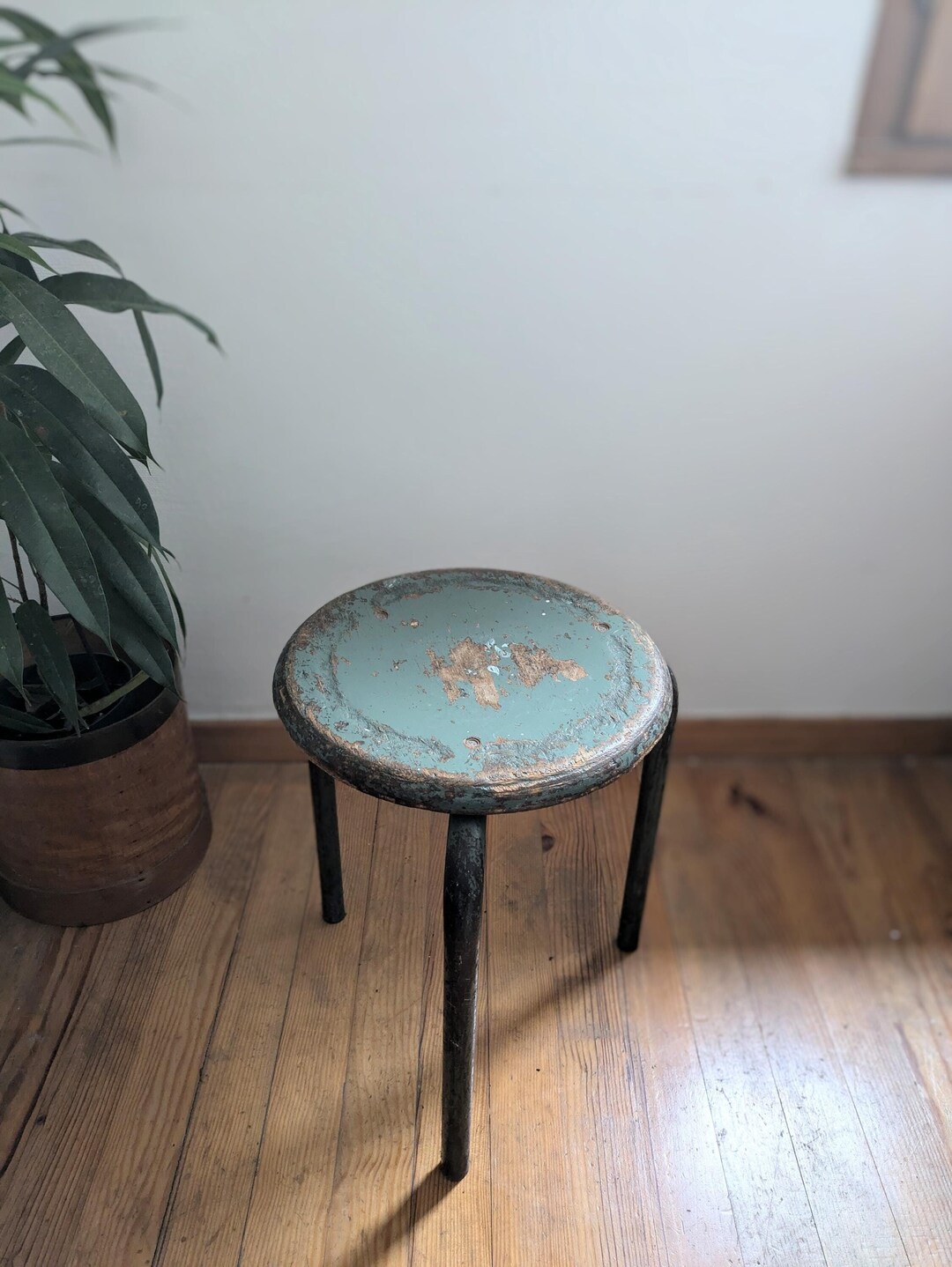 Heavy Vintage Industrial, Retro Stool, Wood and Metal Vintage Seating ...