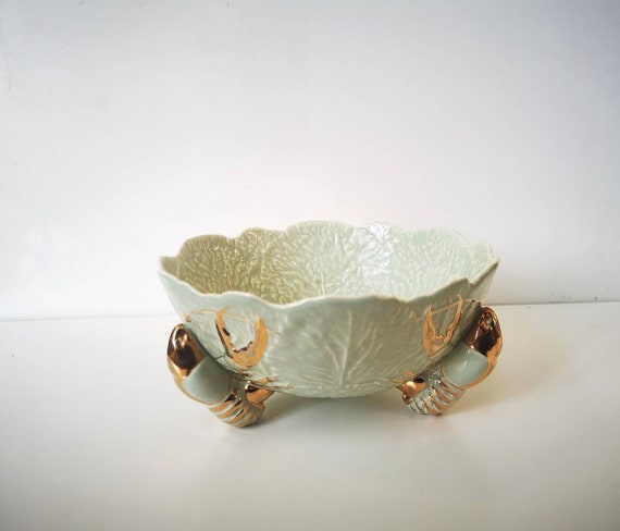 RARE Crown Devon Mid Century Salad Bowl in Pale Green and | Etsy