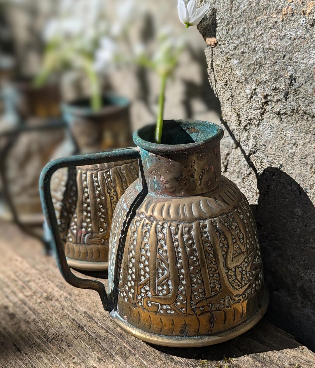 Small Decorative Cups, Metal Engraved Coffee Cups for Floral Display ...