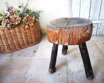Vintage French Country Primitive Farmhouse Rustic Red Stool - Etsy