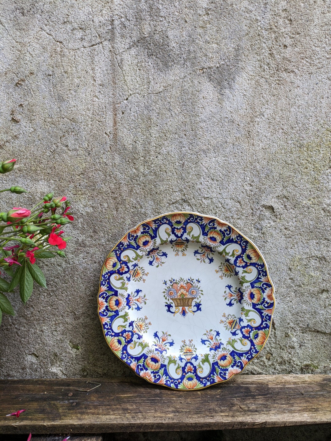 Antique French Plate, Beautiful Handpainted Ornate Plate, Decorative ...