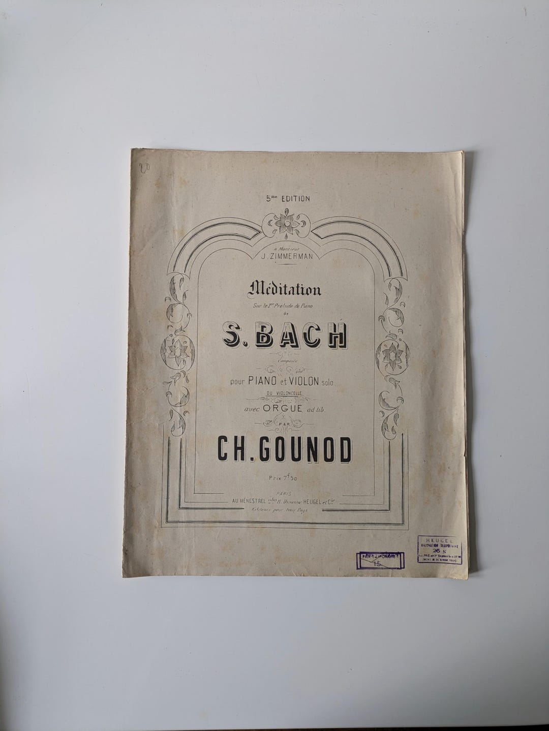 Antique French Piano Sheet Music, Original French Piano Music ...