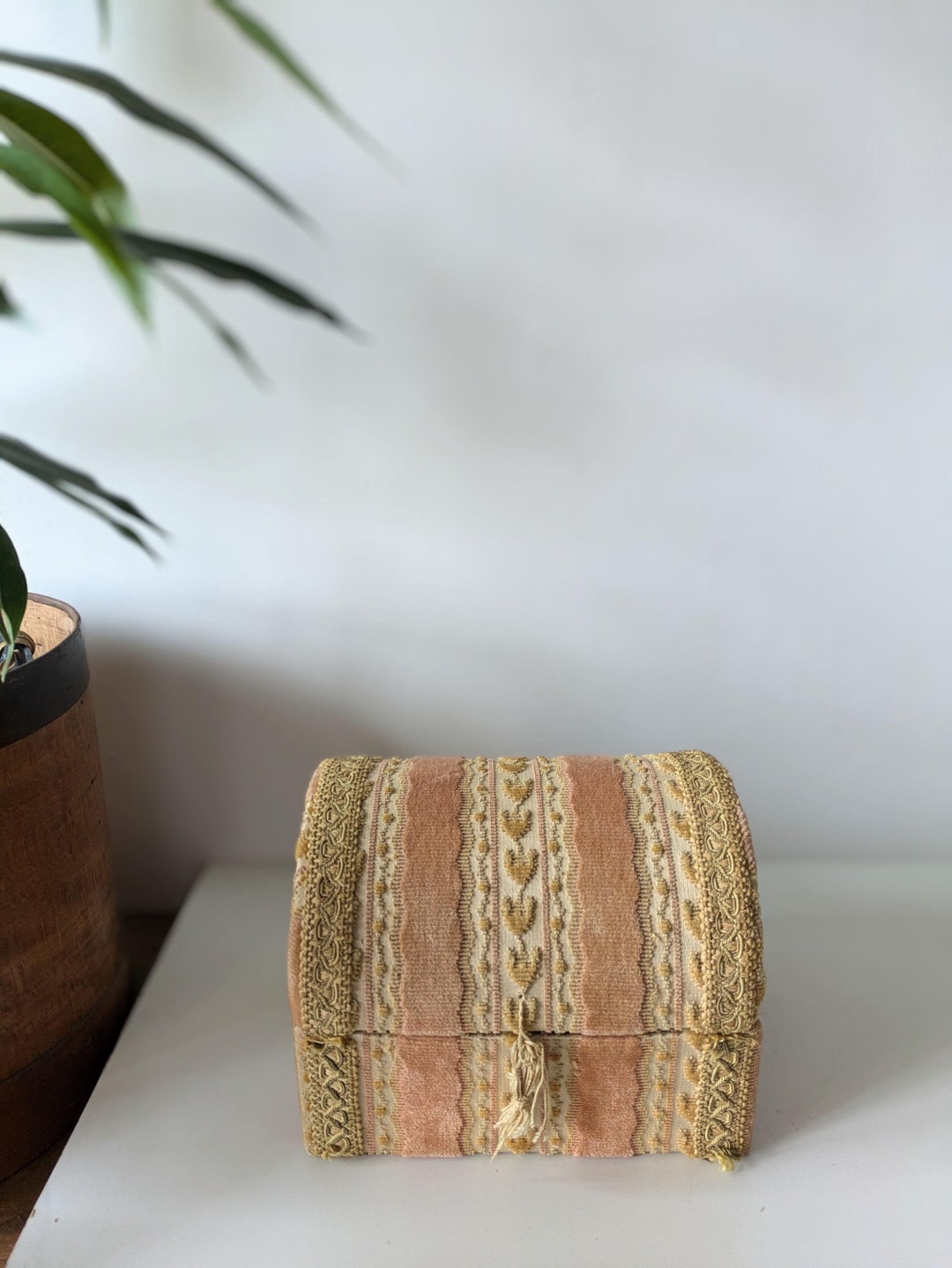 RESERVED 1950s Vintage Jewellery Box, Bohemian Lidded Box for Jewellery ...