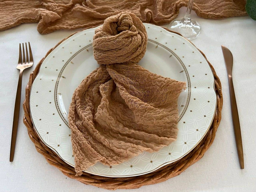 Camel Wedding Napkins Set 4 Cotton Dinner Napkins Cheesecloth Napkins ...