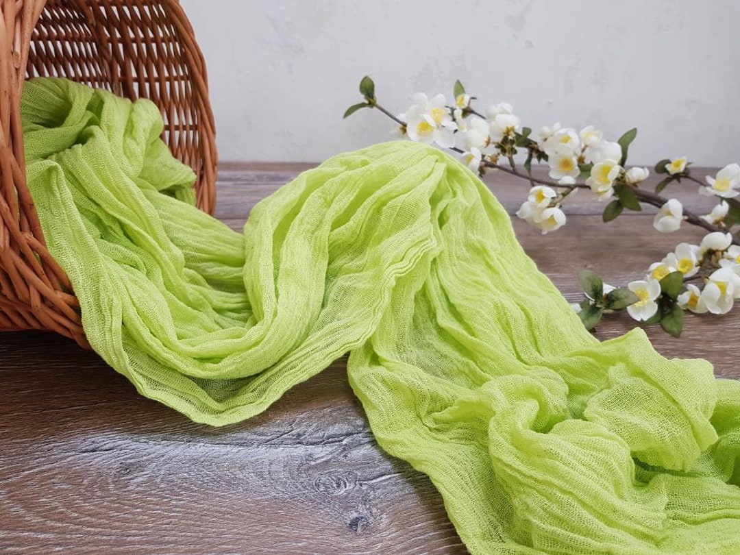 Lime Wedding Gauze Table Runner Table Centerpiece Cheesecloth Rustic ...