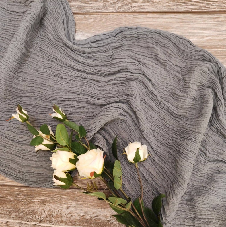 Grey Wedding Gauze Table Runner Table Centerpiece Cheesecloth - Etsy