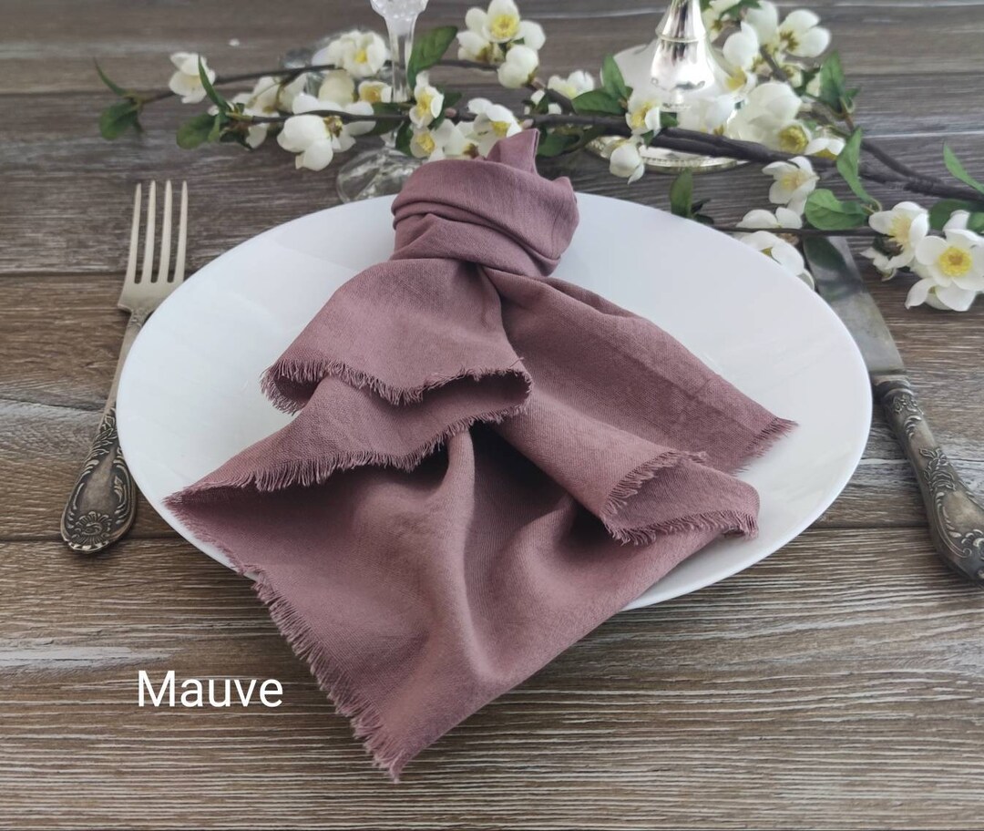 Mauve Wedding Napkins Cotton Dinner Napkins Cheesecloth Napkins Rustic ...