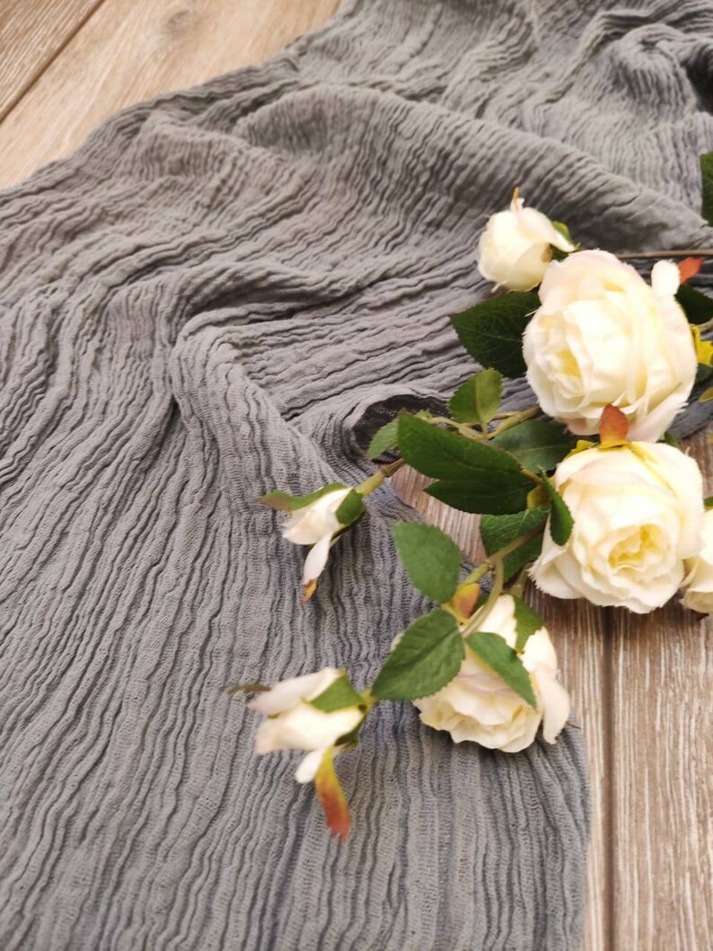 Grey Wedding Gauze Table Runner Table Centerpiece Cheesecloth - Etsy