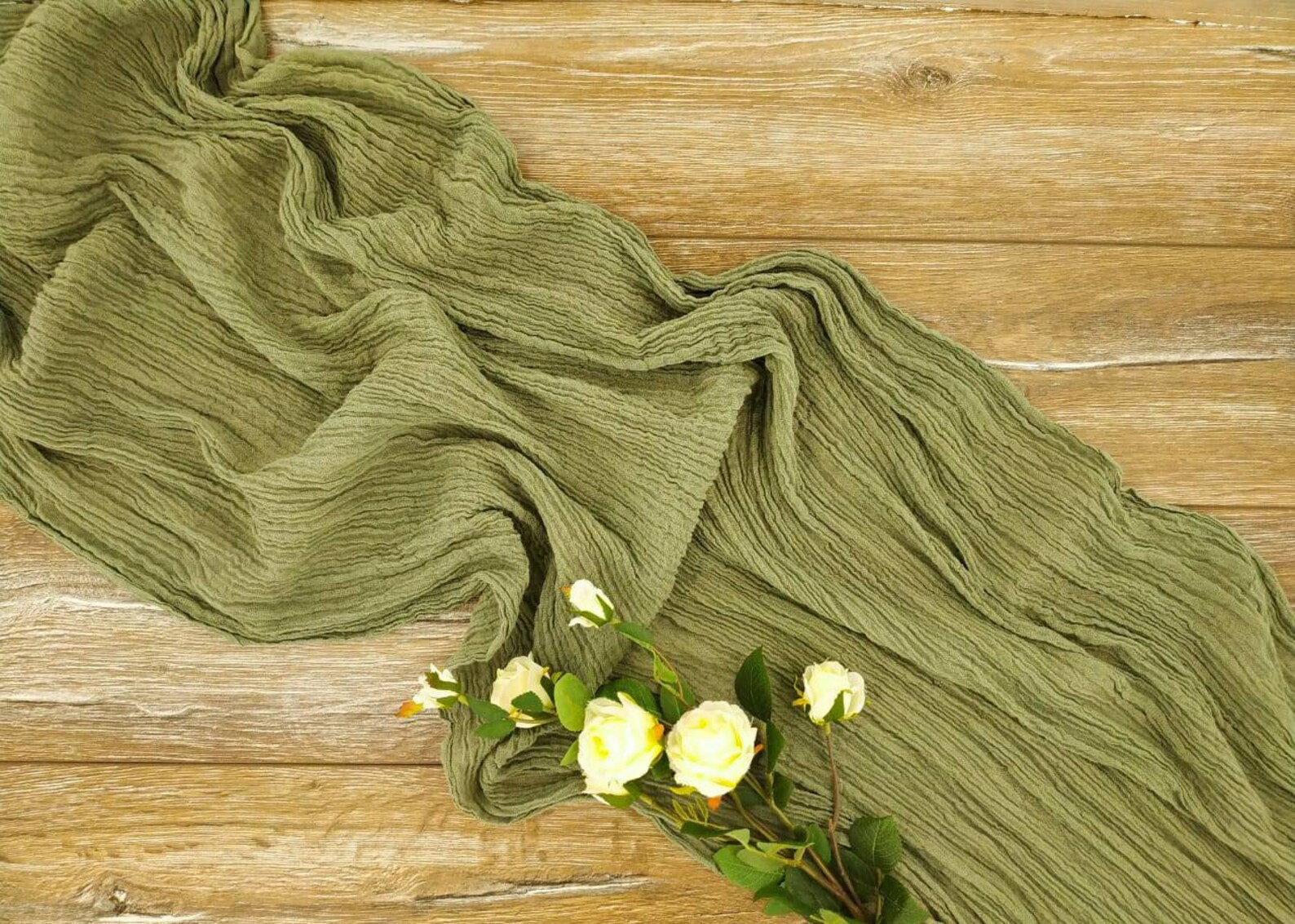 Military Olive Centerpiece Gauze Table Runner Olive Wedding - Etsy