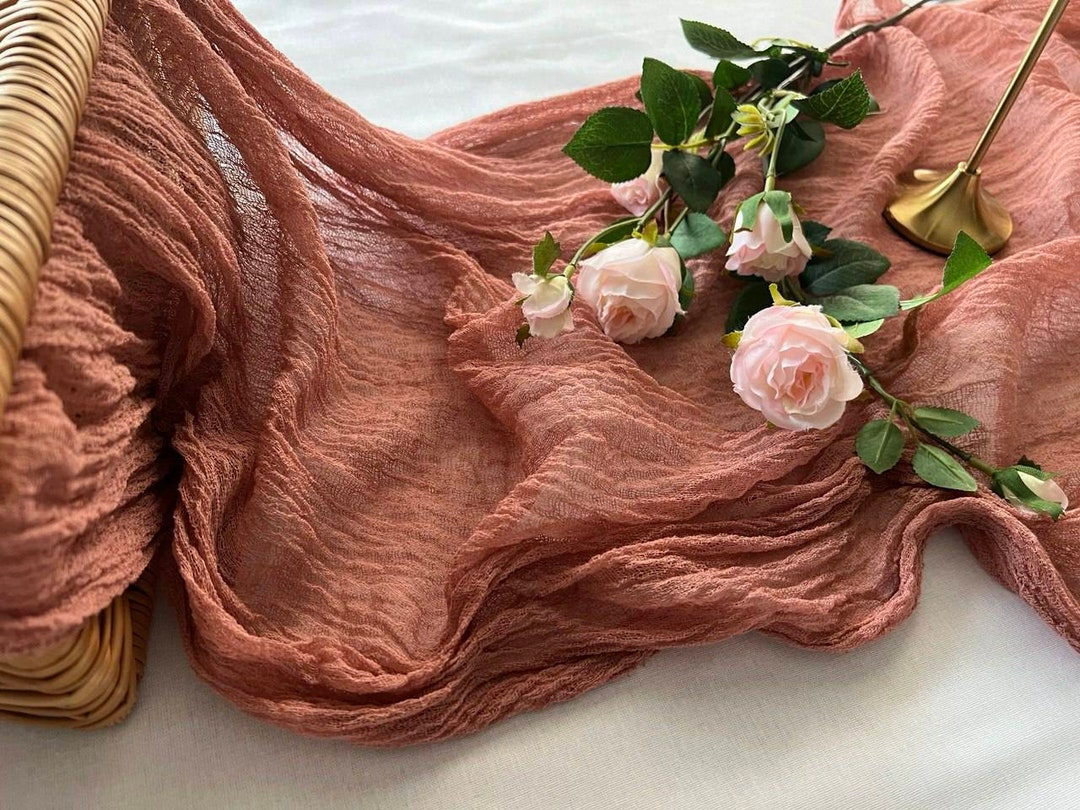 Desert Rose Wedding Ideas Gauze Table Runner Bridal Shower Runner Table ...