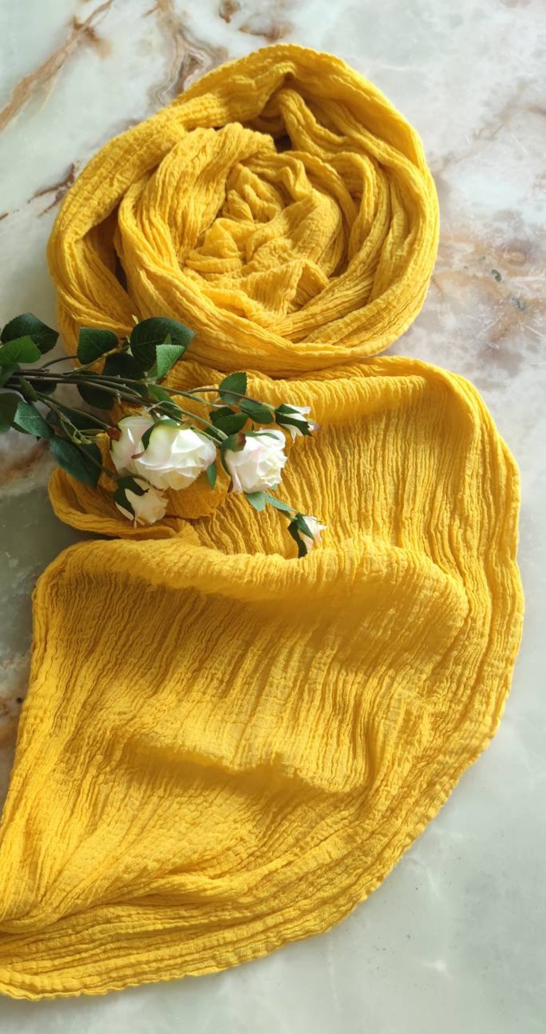Yellow Lemon Wedding Gauze Table Runner Table Centerpiece Cheesecloth ...