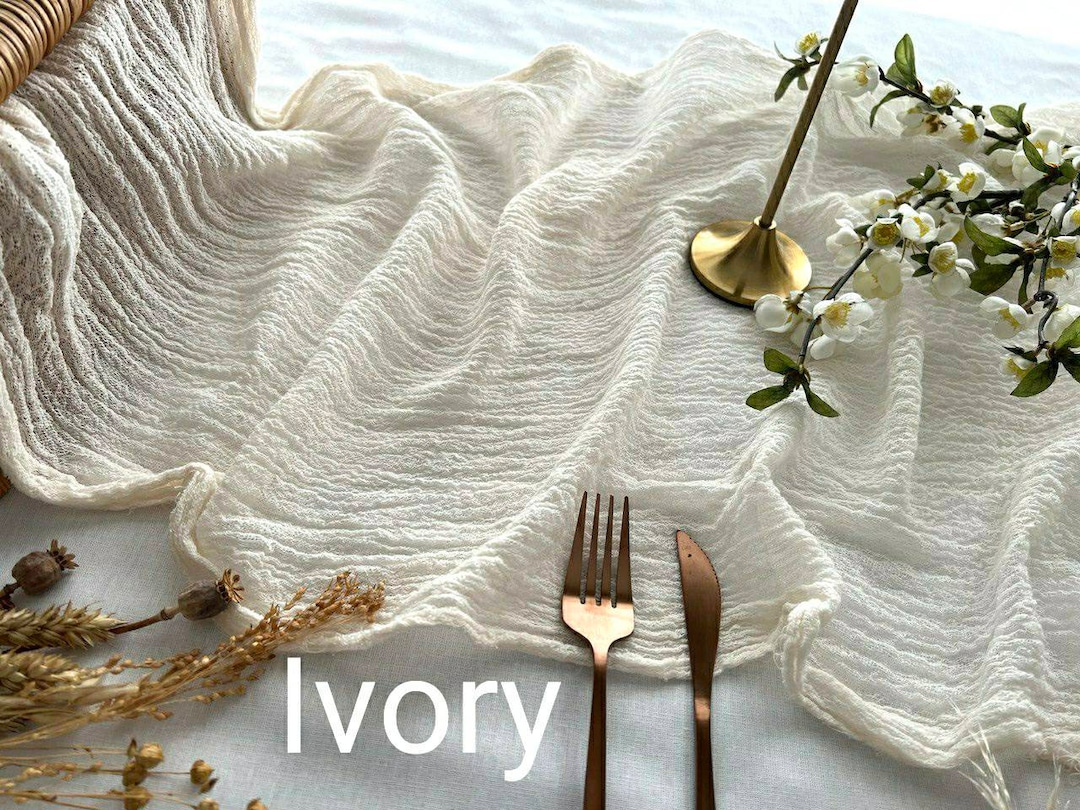 Ivory Cheesecloth Runner Wedding Gauze Table Runner Table Centerpiece ...