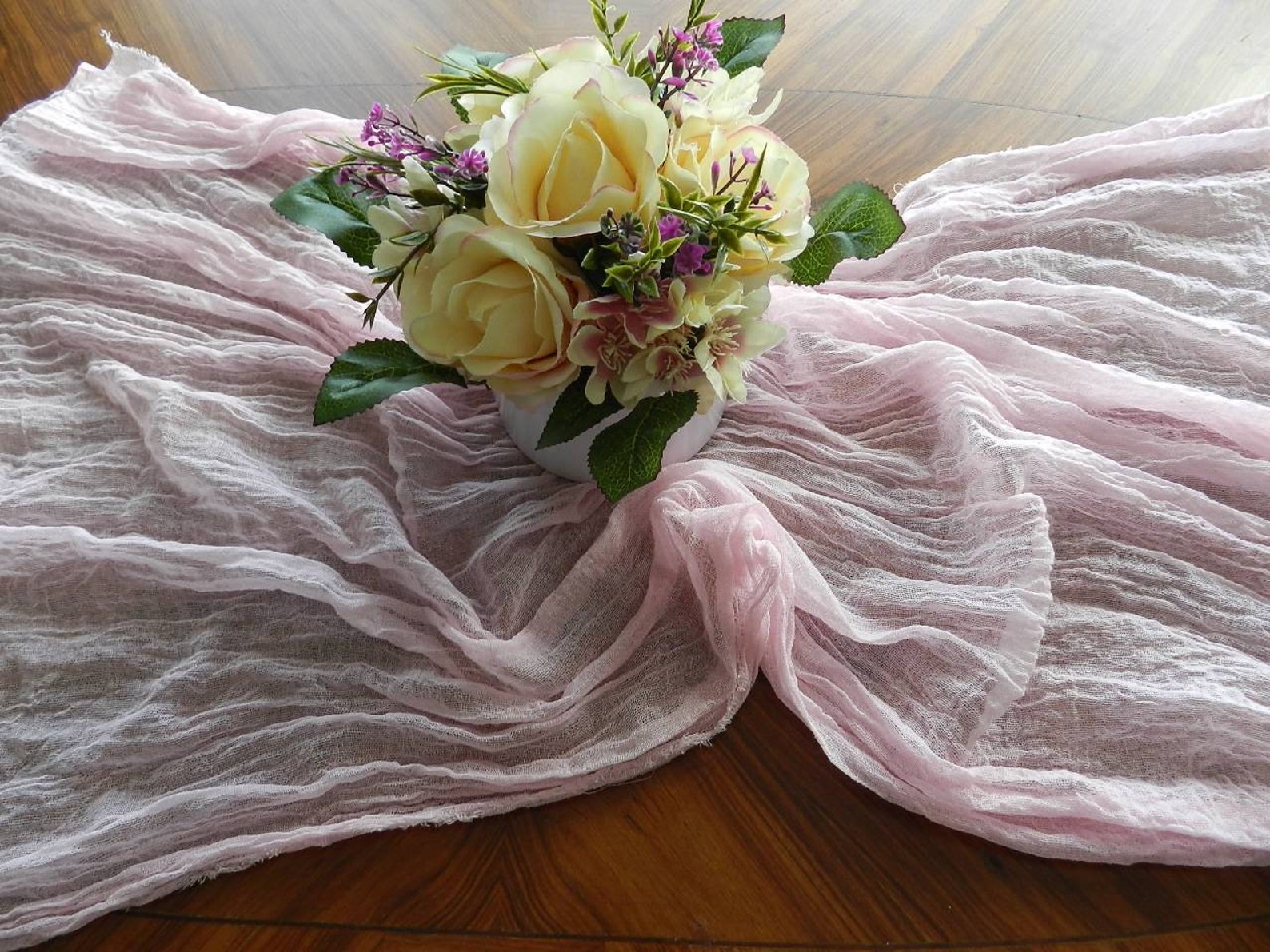 Orchid Pink Wedding Gauze Table Runner Centerpiece Cheesecloth Rustic ...