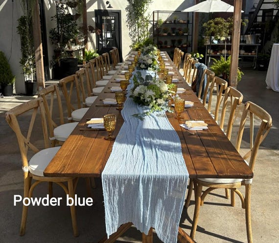 Mesas De Boda De Color Azul Polvoriento