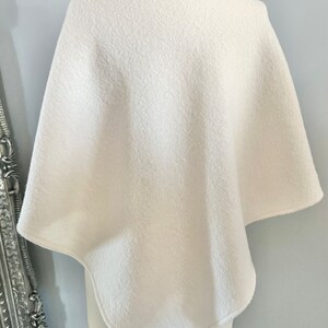 Ivory Cream Poncho, Hand Made in 100% Boiled Wool With a Slight Boucle ...