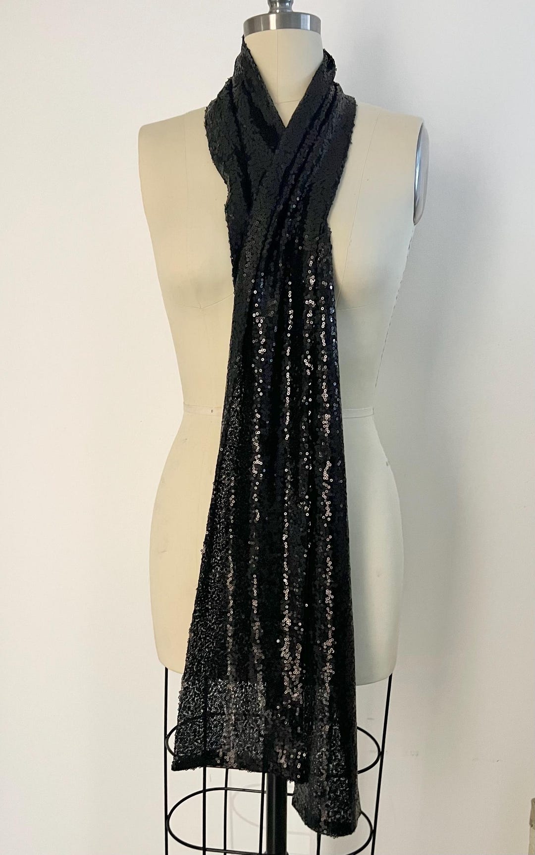Black Sequin Scarf, Beautiful Sparkly Sequin Scarf, Wrap, Bridal Cover ...