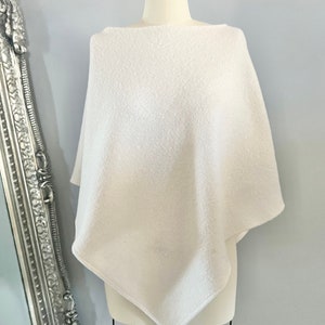 Ivory Cream Poncho, Hand Made in 100% Boiled Wool With a Slight Boucle ...