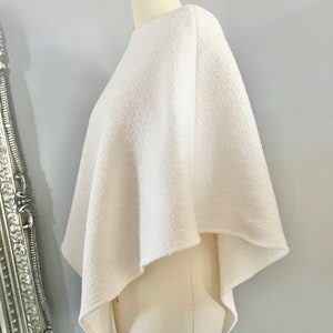 Ivory Cream Poncho, Hand Made in 100% Boiled Wool With a Slight Boucle ...