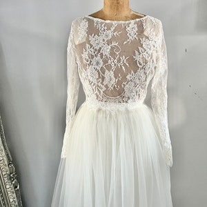 Womens Sheer Lace Top Button up Back, Bridal Separates, Bridal Top ...