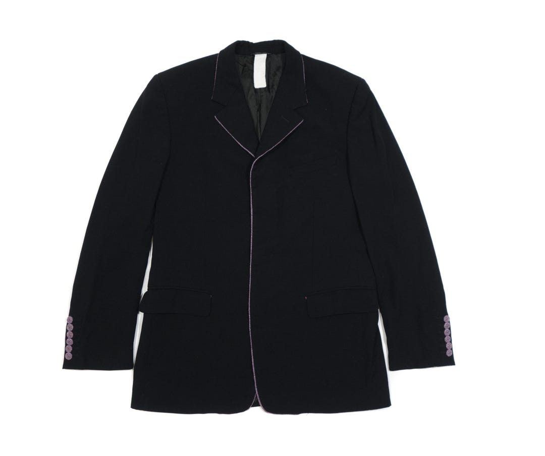 Gianni Versace Couture Vintage Wool Blazer Piping Detail 90s - Etsy