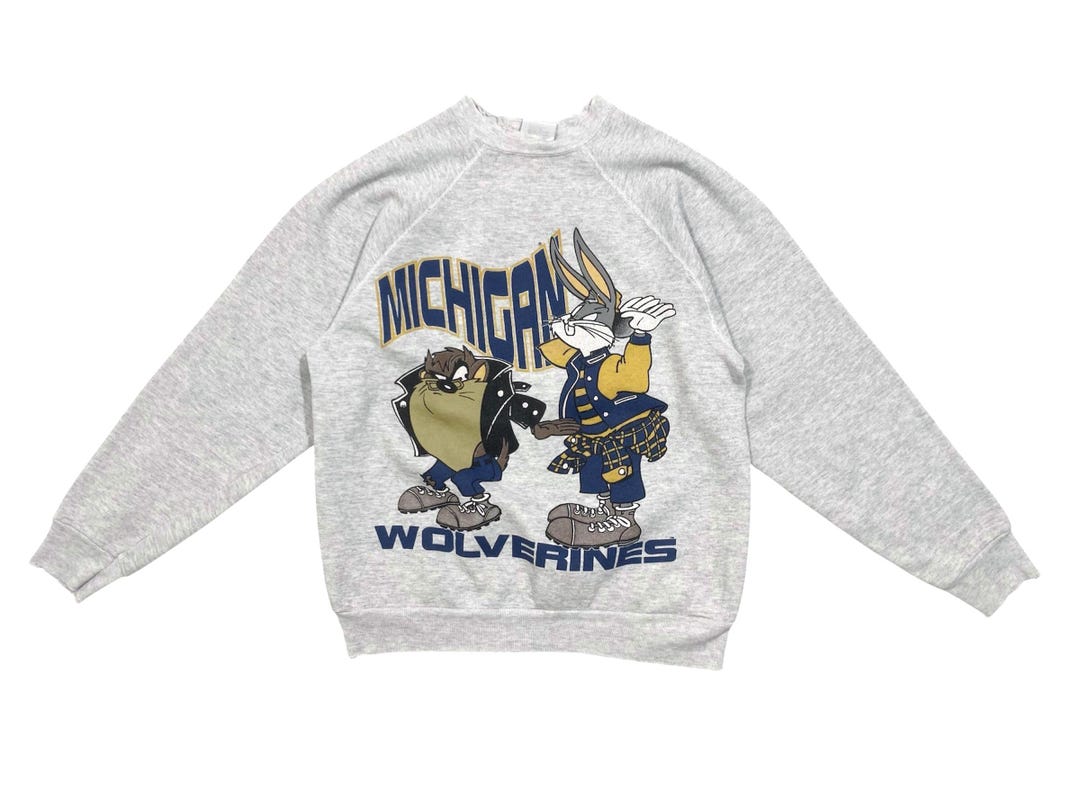 Vintage Michigan Wolverines Looney Tunes Bunny Taz University Team 90s ...