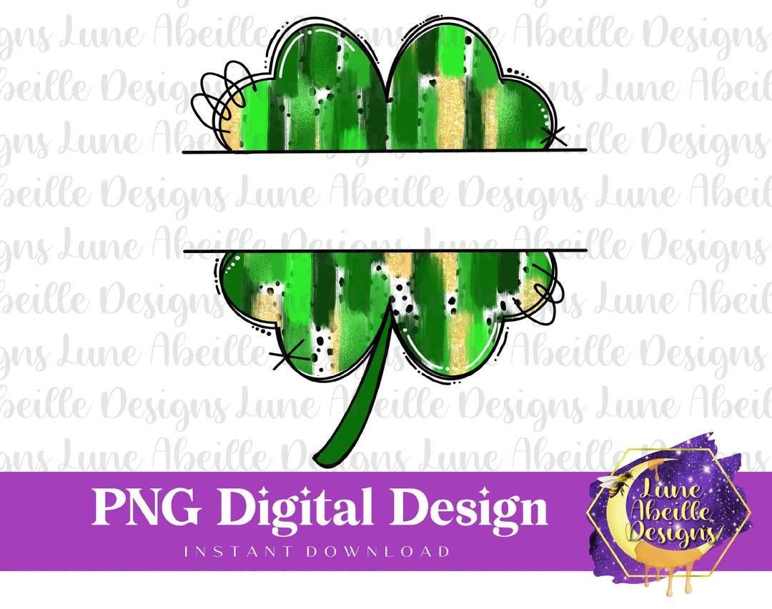 Personalized St. Patrick's Day Shamrock PNG Design, 4 Leaf Clover ...