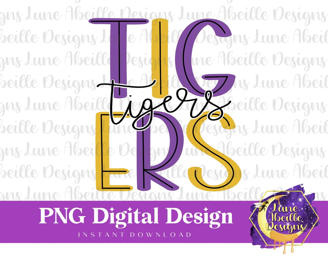 Tigers Design PNG: Purple and Gold Football Team (digital Download) - Etsy