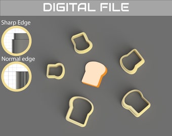 Polymer Clay Cutter STL File, Toast, Bread Slice, Breakfast Shape ...
