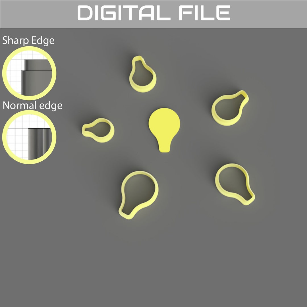 Light Bulb Outline Polymer Clay Cutter Digital STL File 7 - Etsy