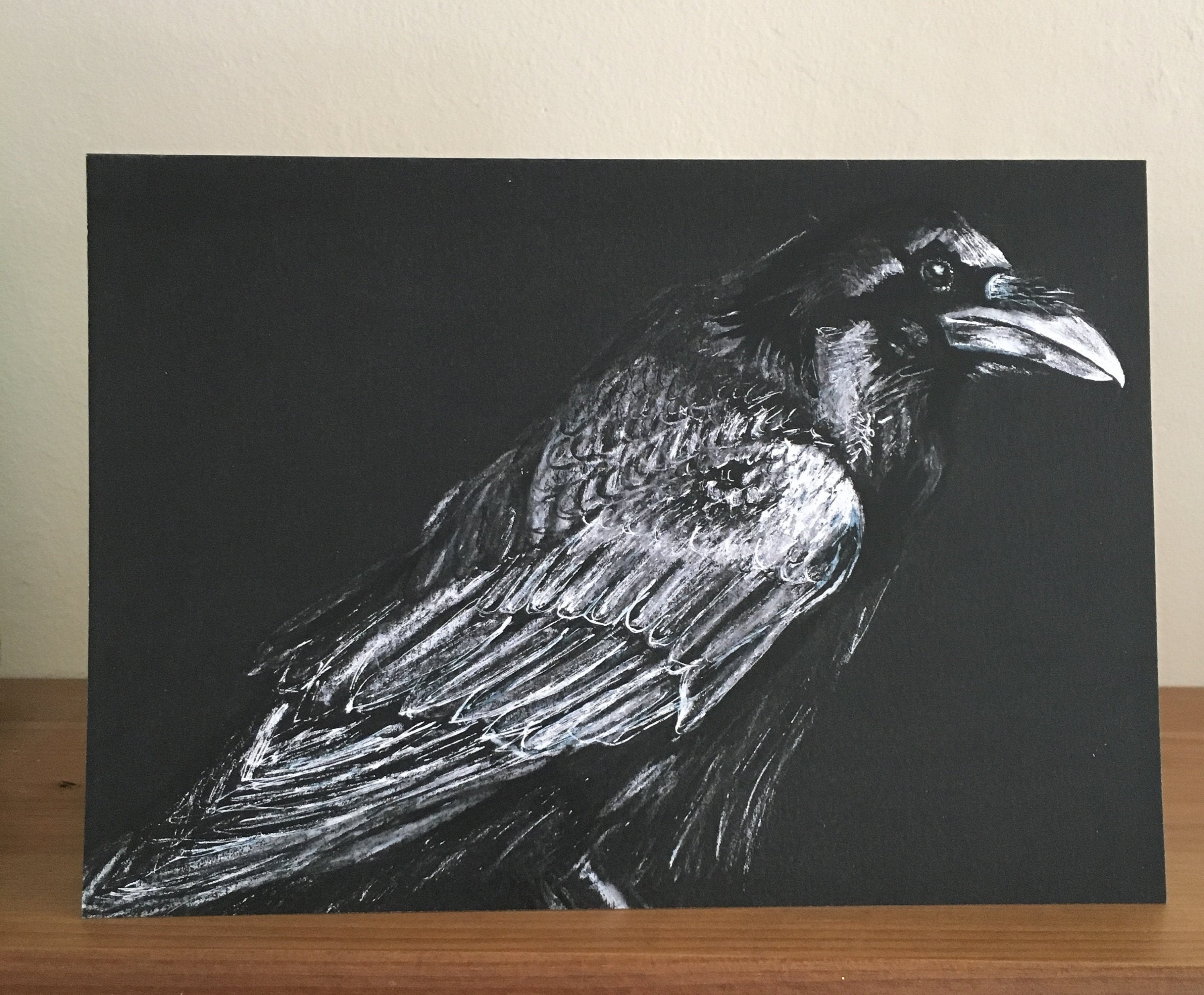 Raven A5 Greeting Card - Etsy