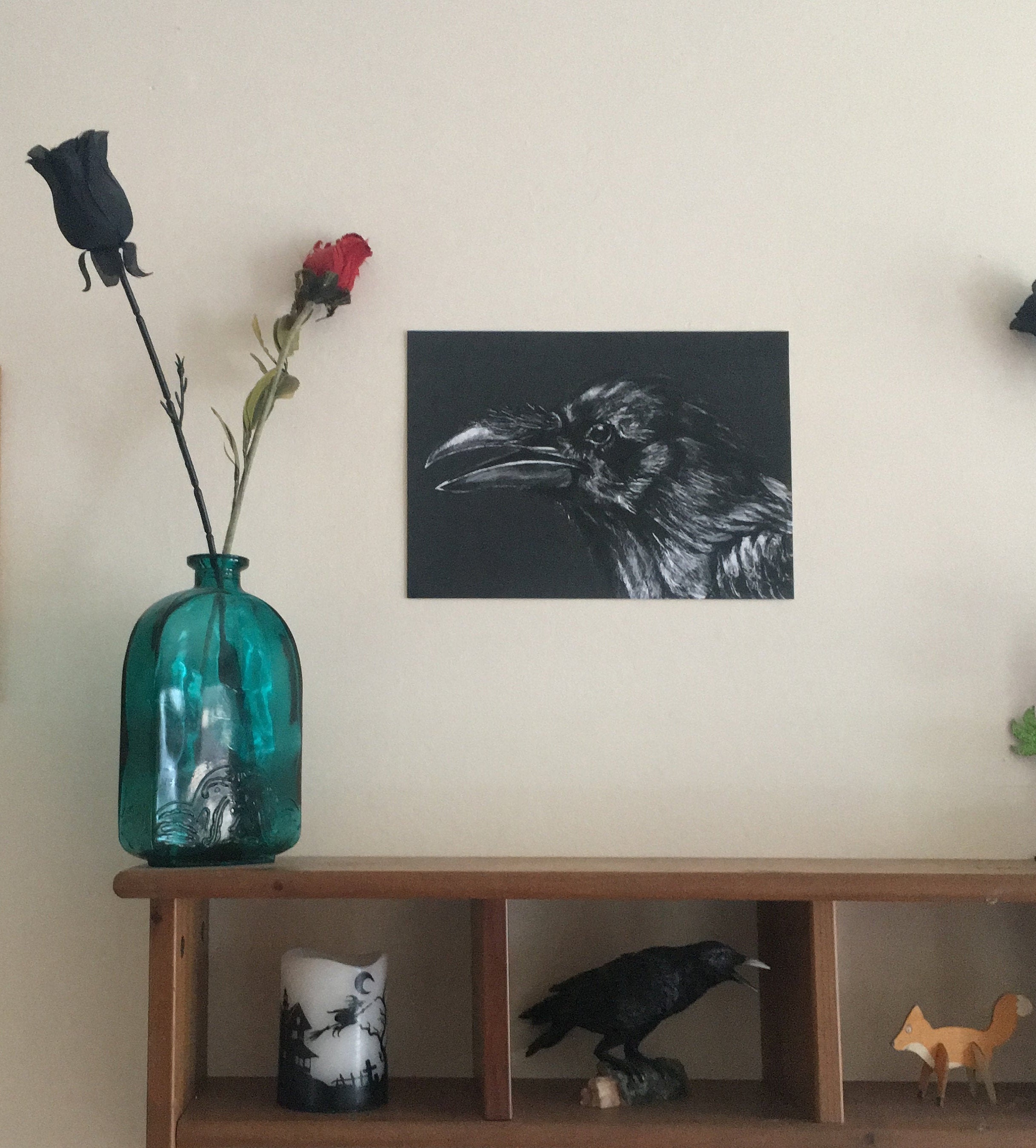 Carrion Crow Portrait facing Left A4 Art Print - Etsy