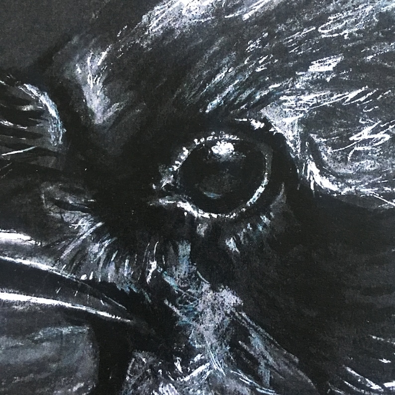 Carrion Crow Portrait facing Left A4 Art Print - Etsy