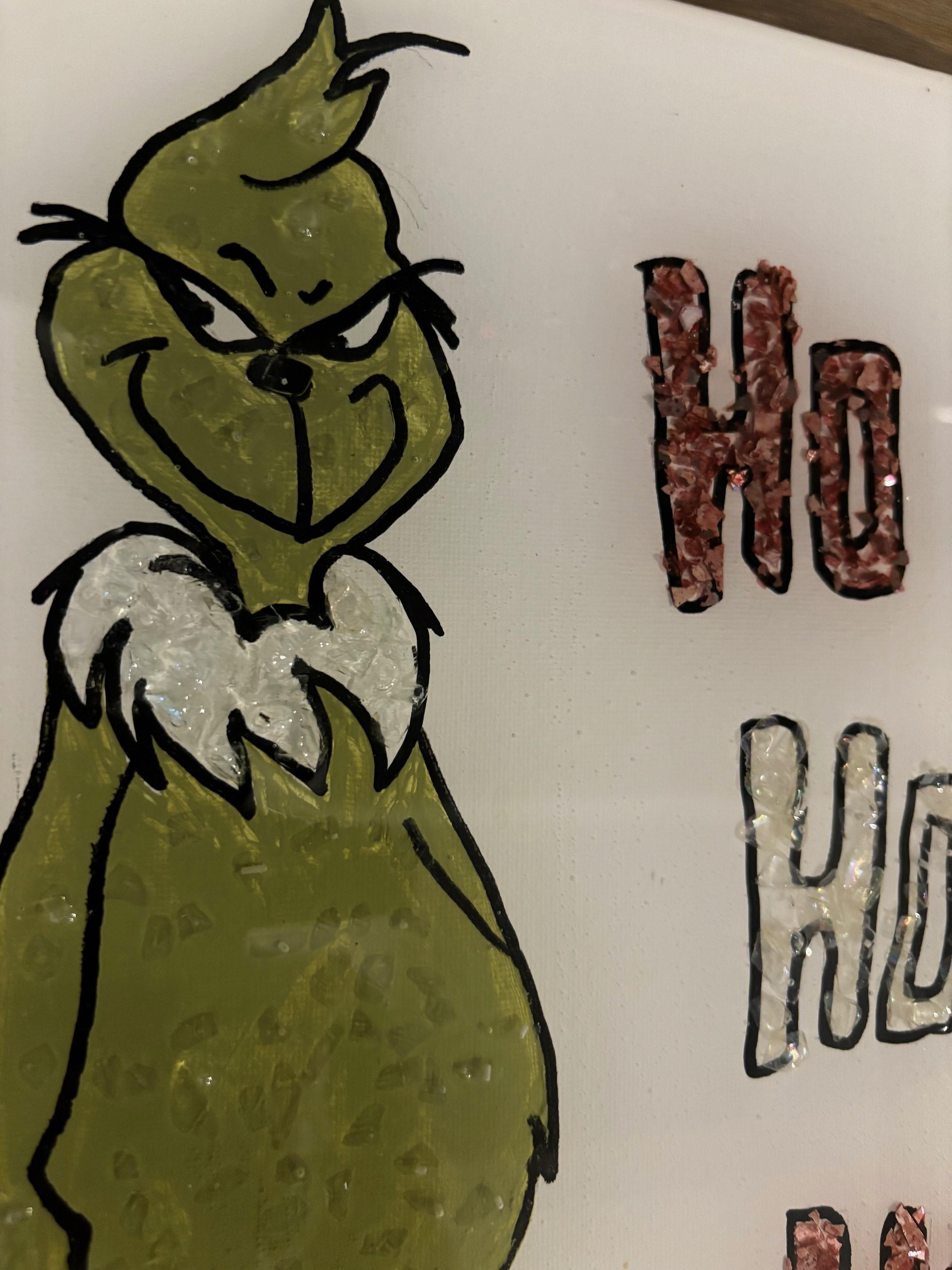 Sparkling Grinch Canvas Art: Resin Coated Holiday Decor - Etsy