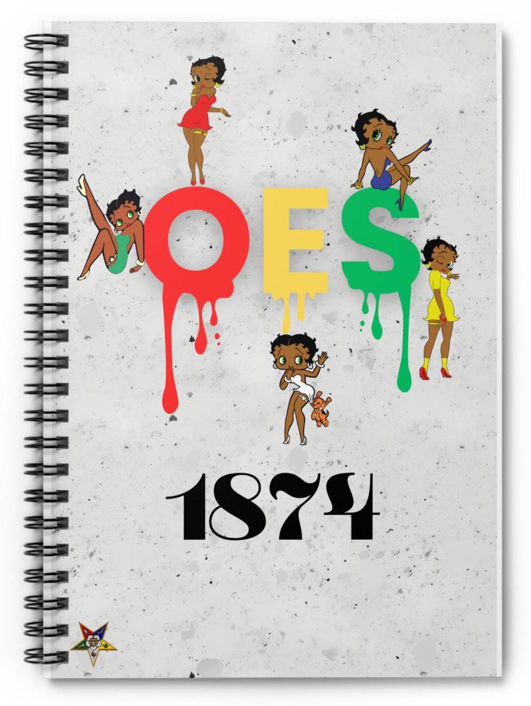 OES Betty Boop Notebook Eastern Star Gift for Women Masonic Betty Boop ...