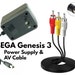 Sega Genesis 3 AC Power Supply & AV Wire Cable - Etsy
