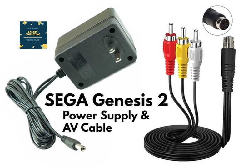 Sega Genesis 2 AC Power Supply & AV Wire Cable - Etsy