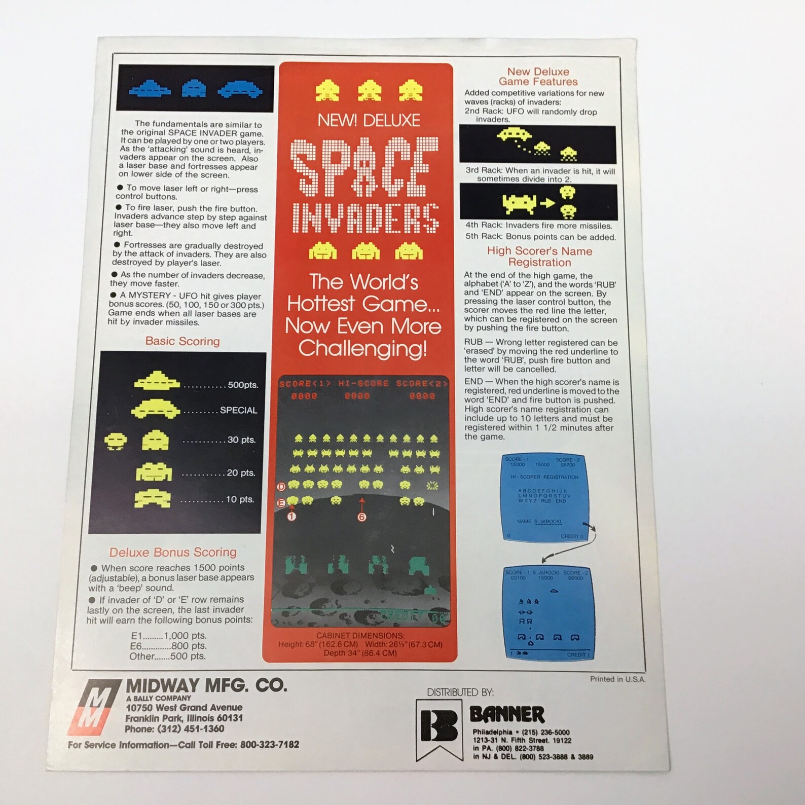 SPACE INVADERS Arcade Coin-op Sales Flyer - Etsy