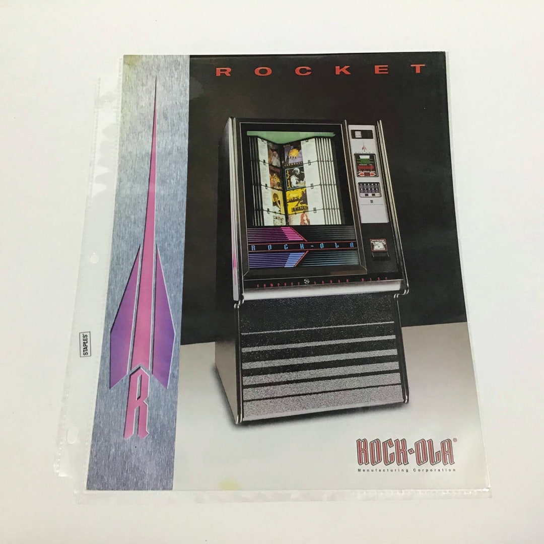ROCK OLA Jukebox Flyer Rocket CD Jukebox Sales Flyer Brochure Pamphlet ...