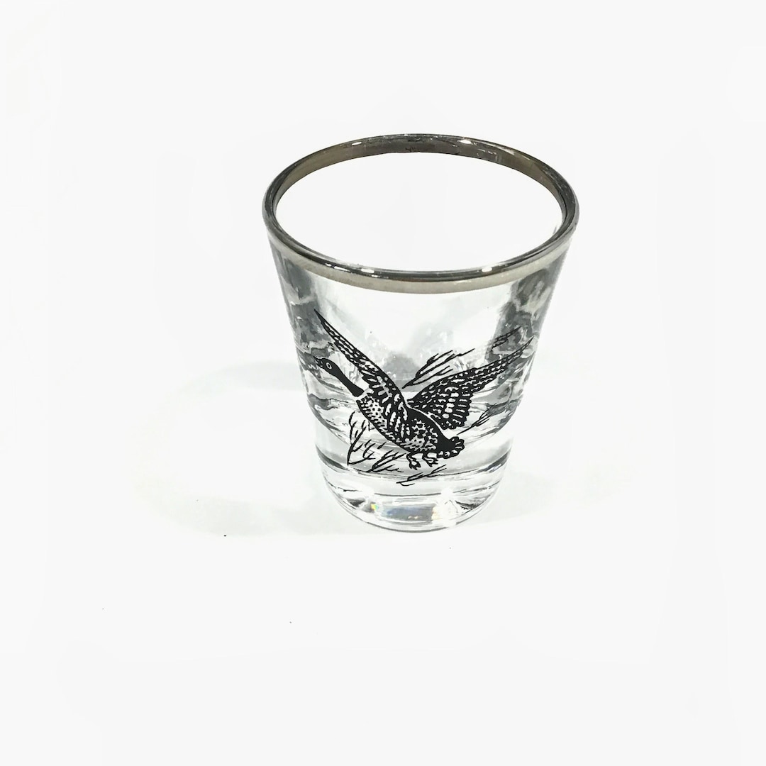 Canvasback Duck Silver Rimmed - Shot Glass - Vintage Souvenir ...